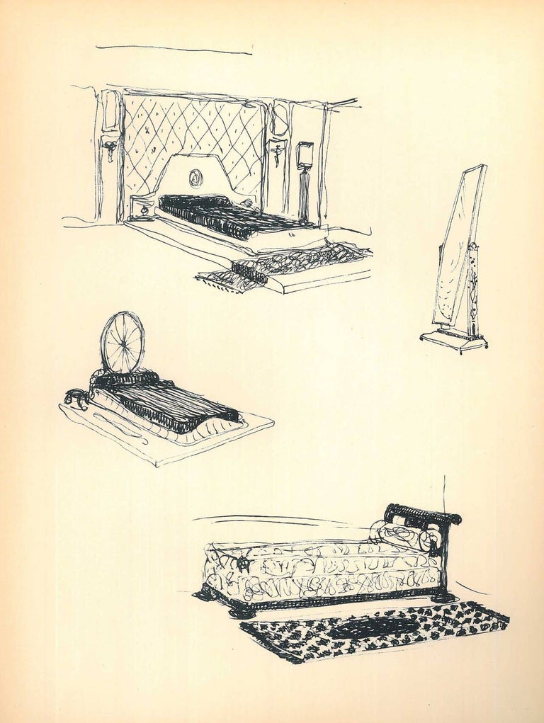 Croquis de Ruhlmann, Folder of Furniture Designs by Ruhlmann For Sale ...