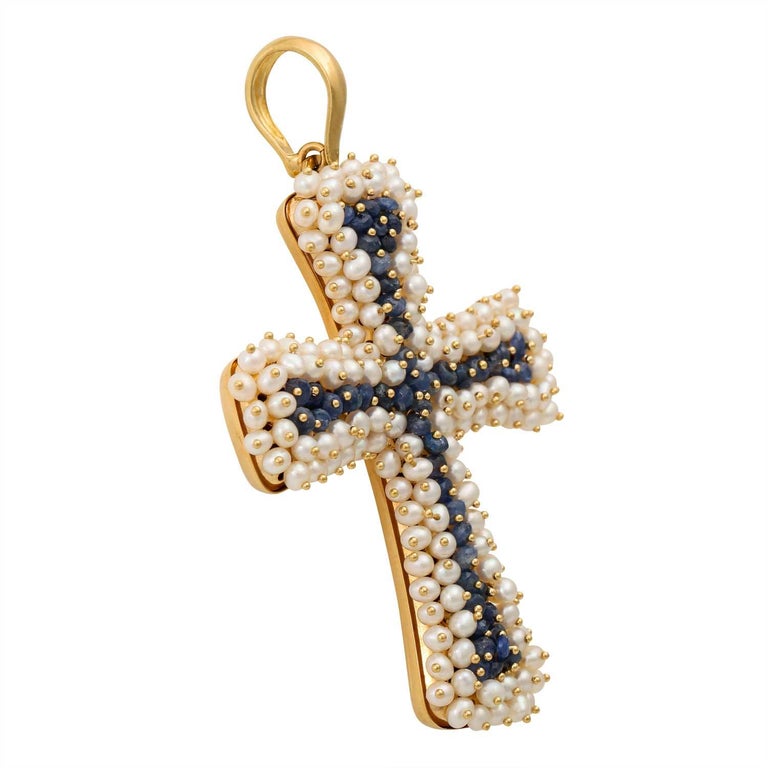 Cross Pendant Made of Freshwater Pearls For Sale at 1stDibs