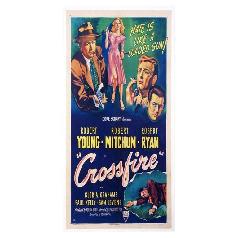 Crossfire, Unframed Poster, 1947 For Sale at 1stDibs