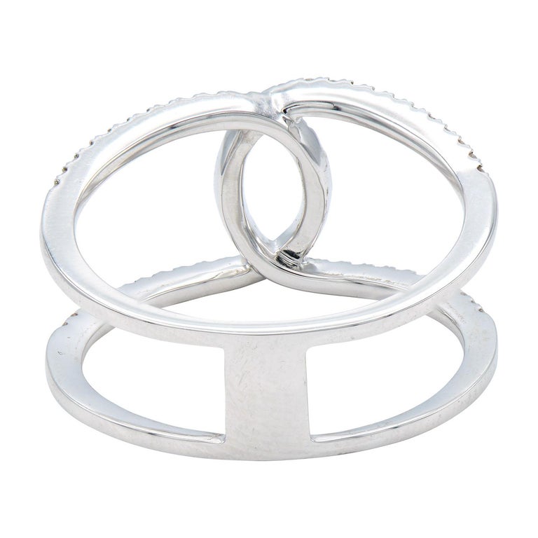 Crossover Band Diamond Ring For Sale at 1stDibs