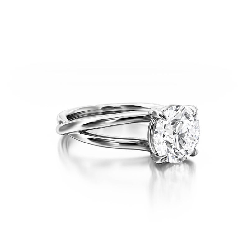 Customizable Crossover Diamond Solitaire Engagement Ring For Sale at ...