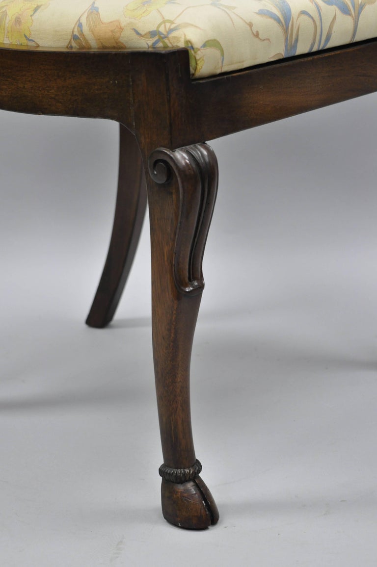 Set Of 6 Crotch Mahogany Hoof Foot Regency Style Klismos Saber Leg