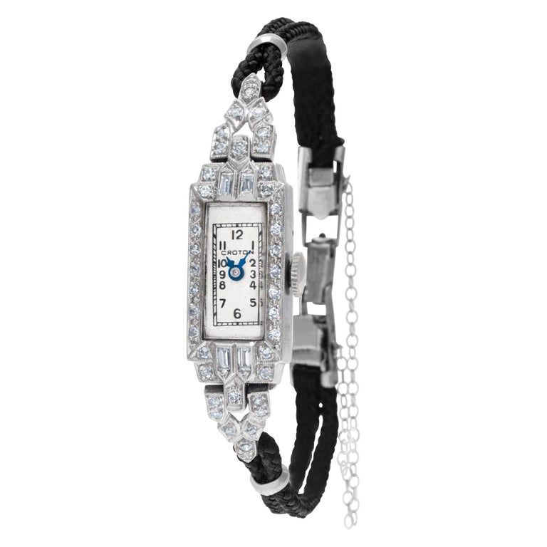 Croton Cocktail Watch Ref 1234 Platinum Cream Dial Manual For Sale at ...