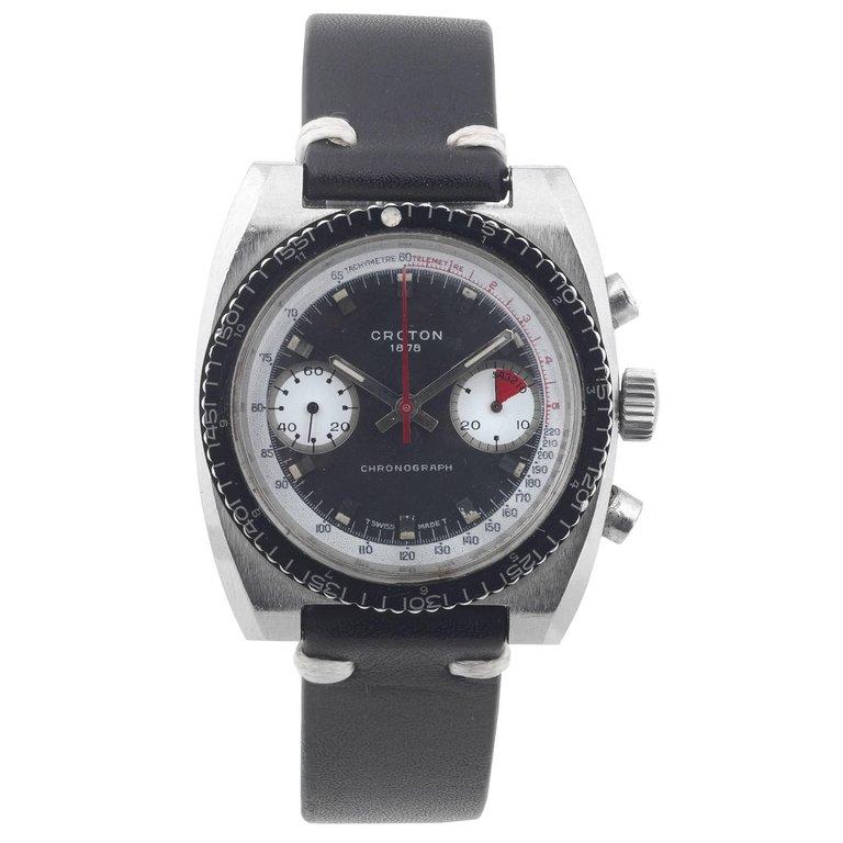 Croton Stainless Steel Chronograph manual Wristwatch, 1970s For Sale at ...