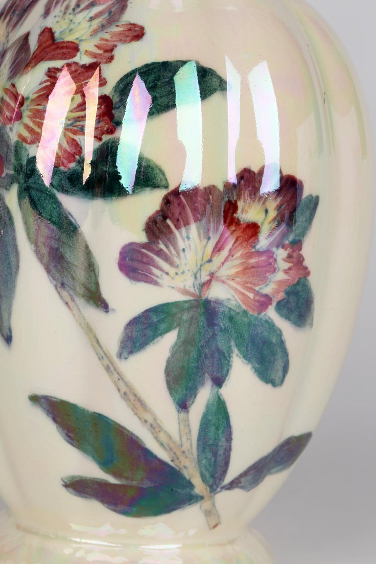 Crown Devon Fieldings Art Deco Floral Lustre Glazed Art Pottery Vase at ...