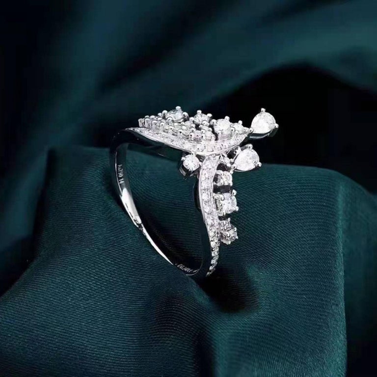 Customizable Crown Engagement Ring for Her, Unique Wedding Band ...