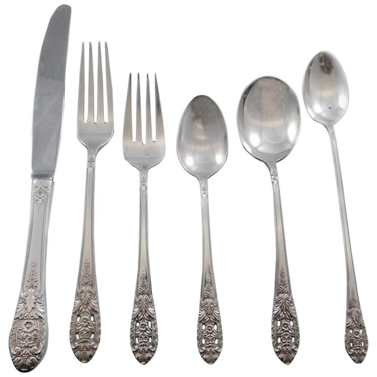 Crown Princess by International Sterling Silver Flatware Set Service ...