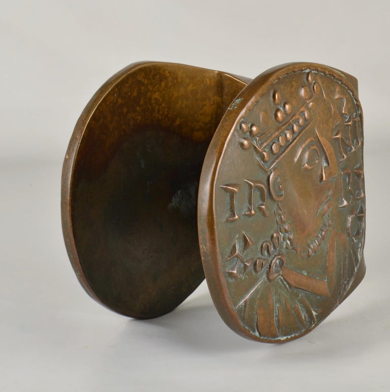 Crowned King Bronze Architectural Push Pull Door Handles Pair For Sale ...