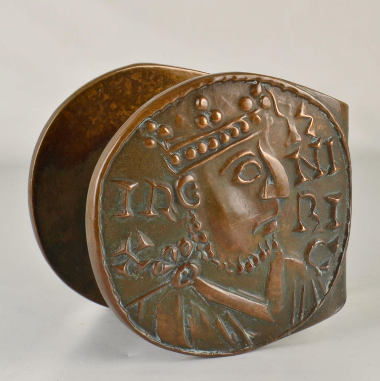 Crowned King Bronze Architectural Push Pull Door Handles Pair For Sale ...