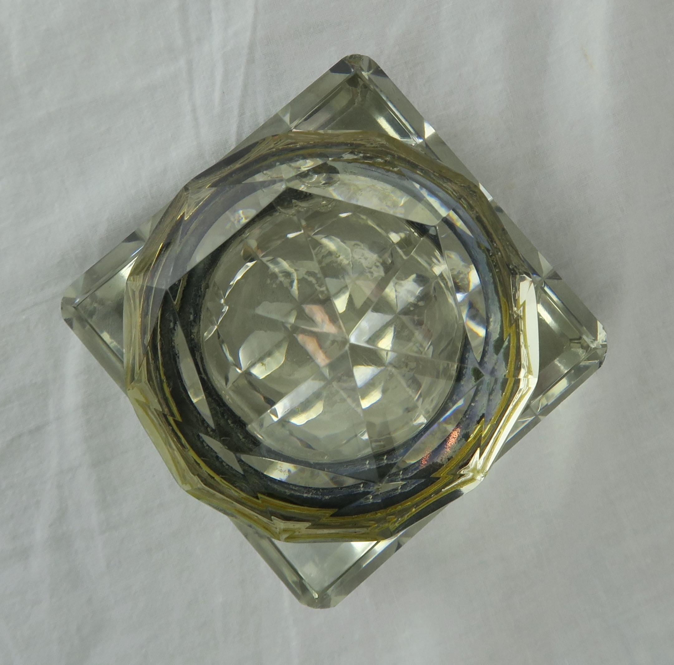 Crystal and Brass Inkwell, circa 1920 at 1stDibs