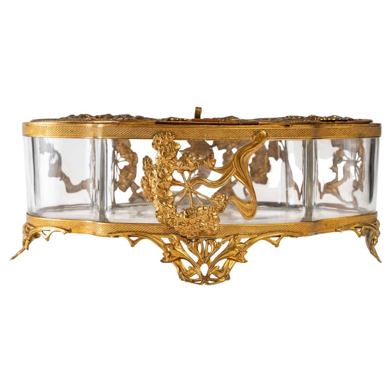 Crystal and bronze box, Art Nouveau, 1900 For Sale at 1stDibs