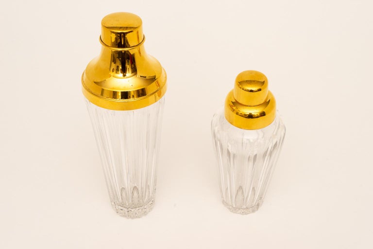 Crystal and Gold Cocktail Shakers at 1stDibs