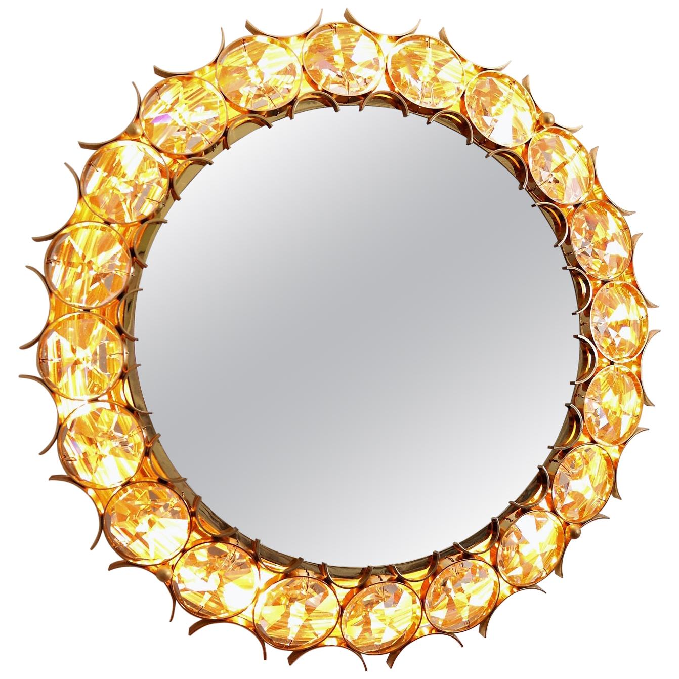 Rocaille Amethyst Crystal and Copper Glazed Ceramic Mirror at 1stDibs