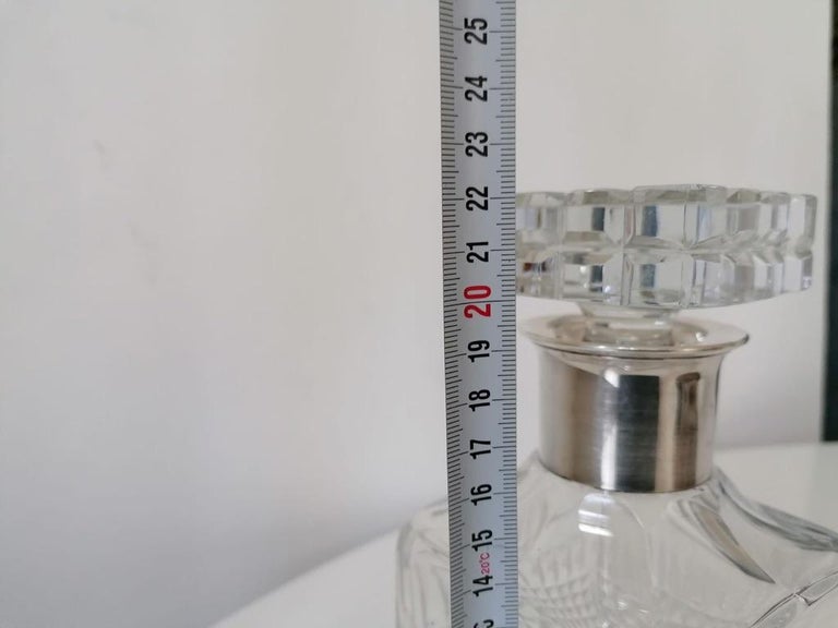 Crystal and Sterling Silver Glass Whiskey Bottle For Sale at 1stDibs ...