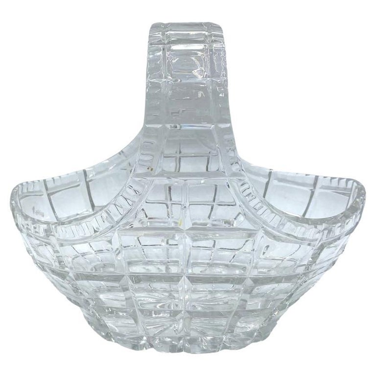 Crystal Basket, Poland, 1960s For Sale at 1stDibs