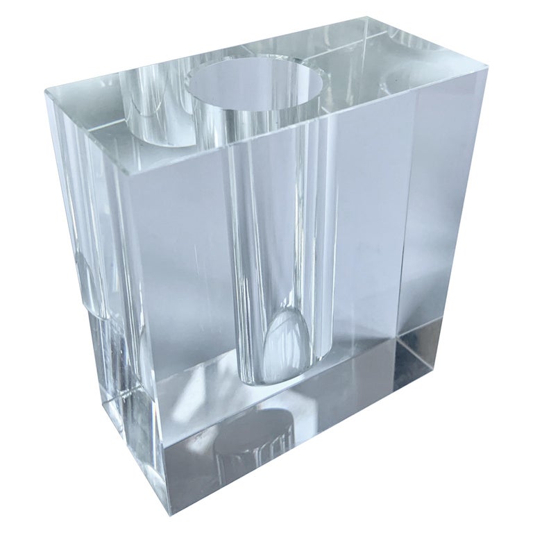 Crystal Block Form Vase For Sale at 1stDibs