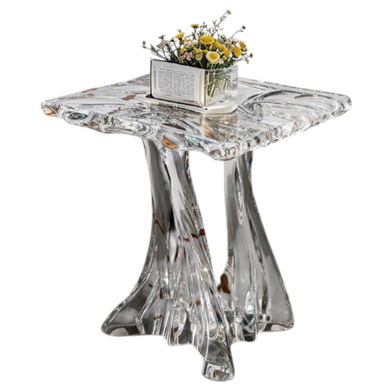 Modern STEM side Table – Contemporary Crystal Acrylic Luxury Sculptural ...