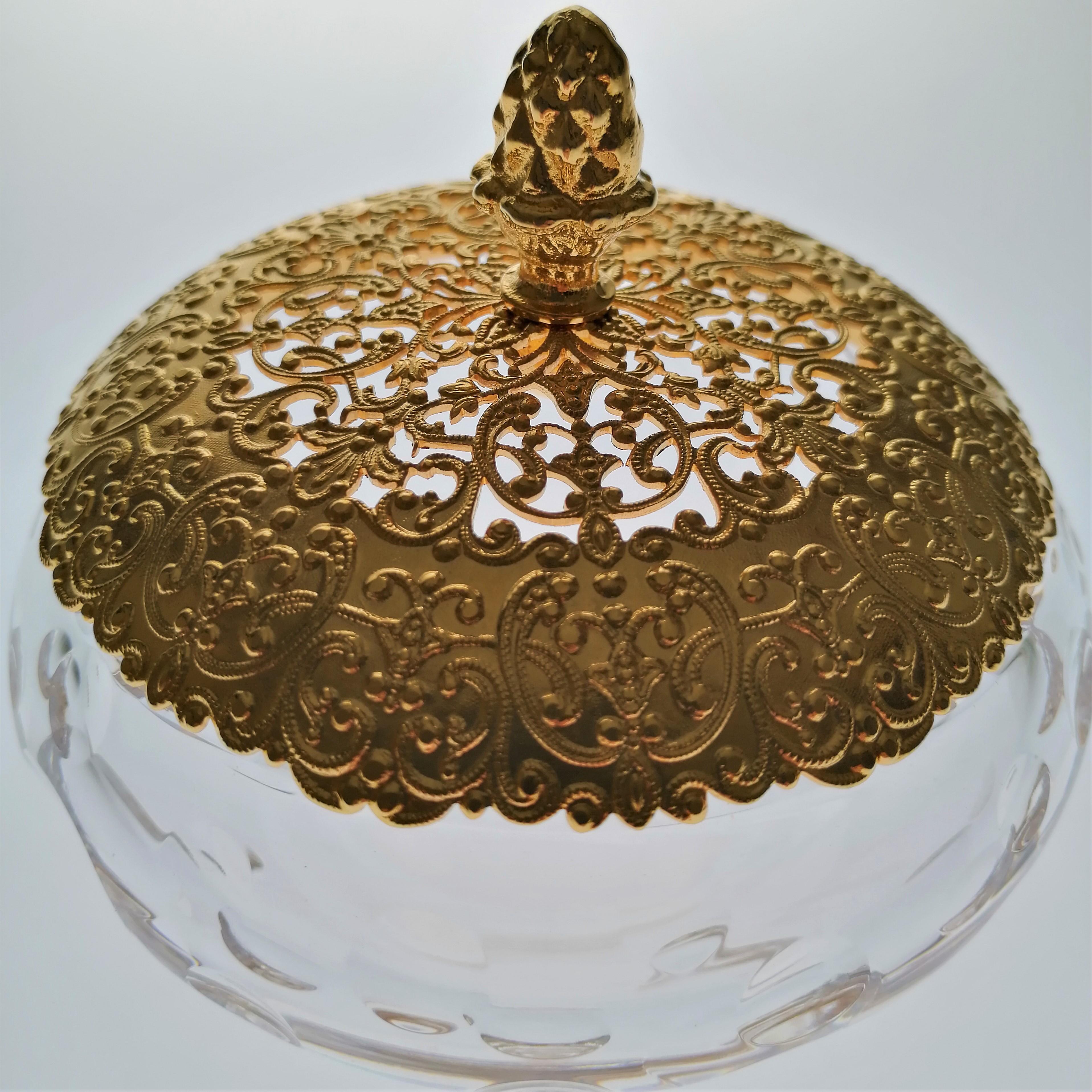 Crystal Candy Box With Bronze Gold -Plated For Sale at 1stDibs | gold ...