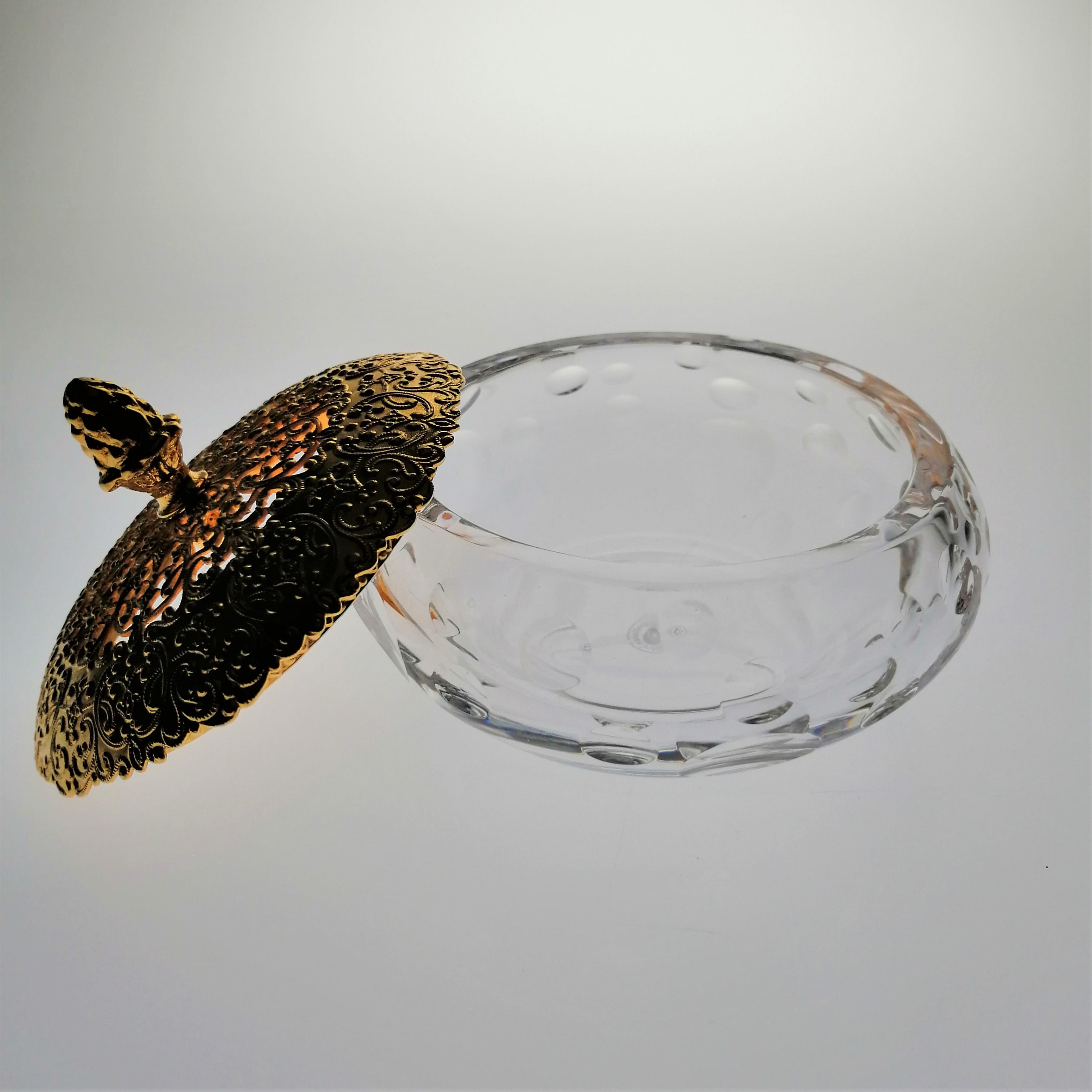 Crystal Candy Box With Bronze Gold -Plated For Sale at 1stDibs | gold ...