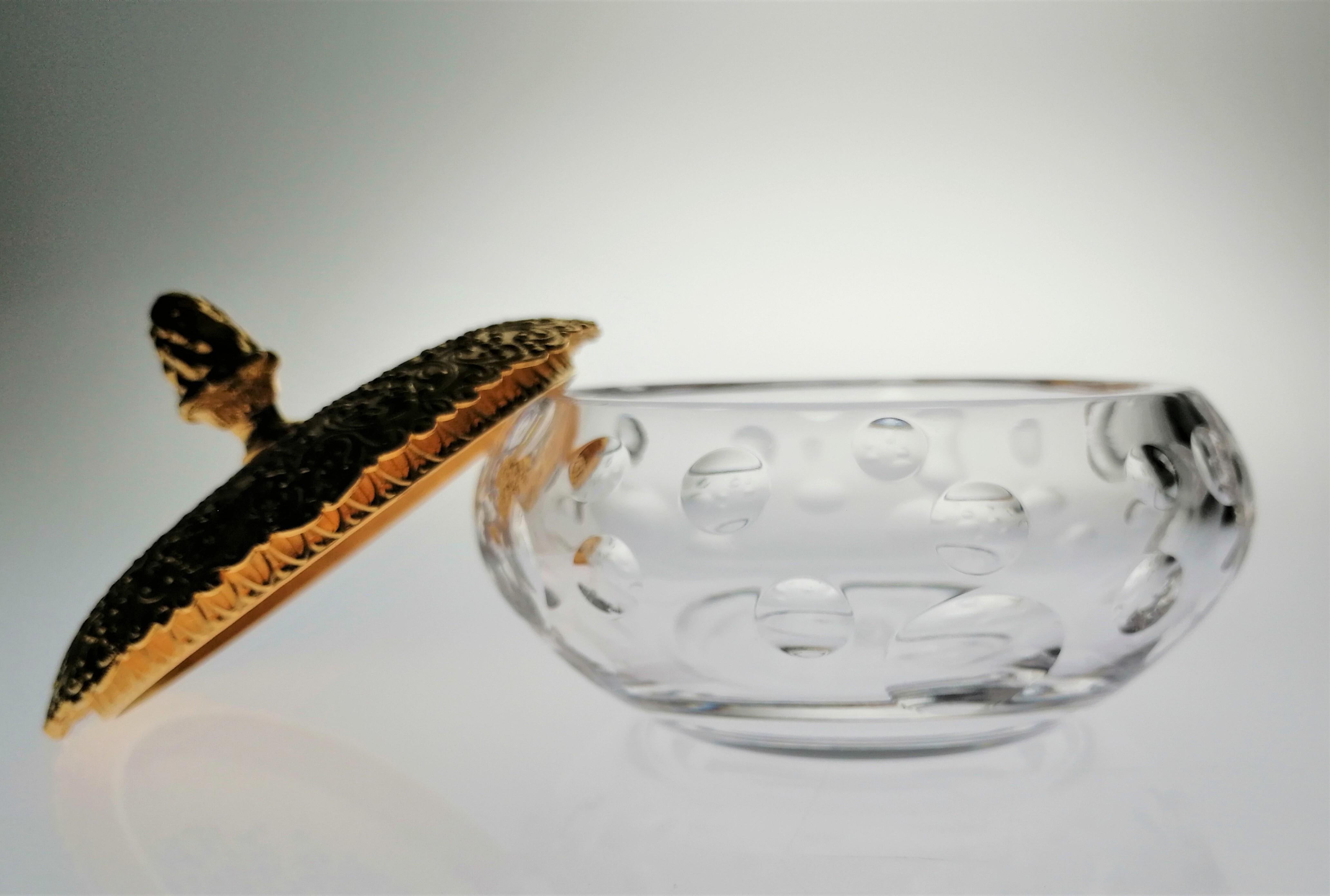 Crystal Candy Box With Bronze Gold -Plated For Sale at 1stDibs | gold ...