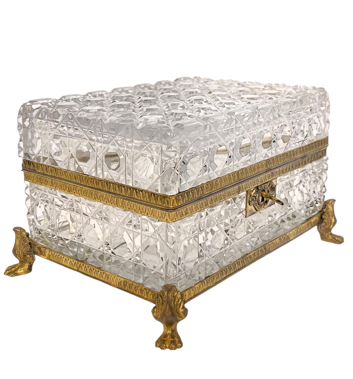 Crystal Casket with Key Att. to Baccarat For Sale at 1stDibs