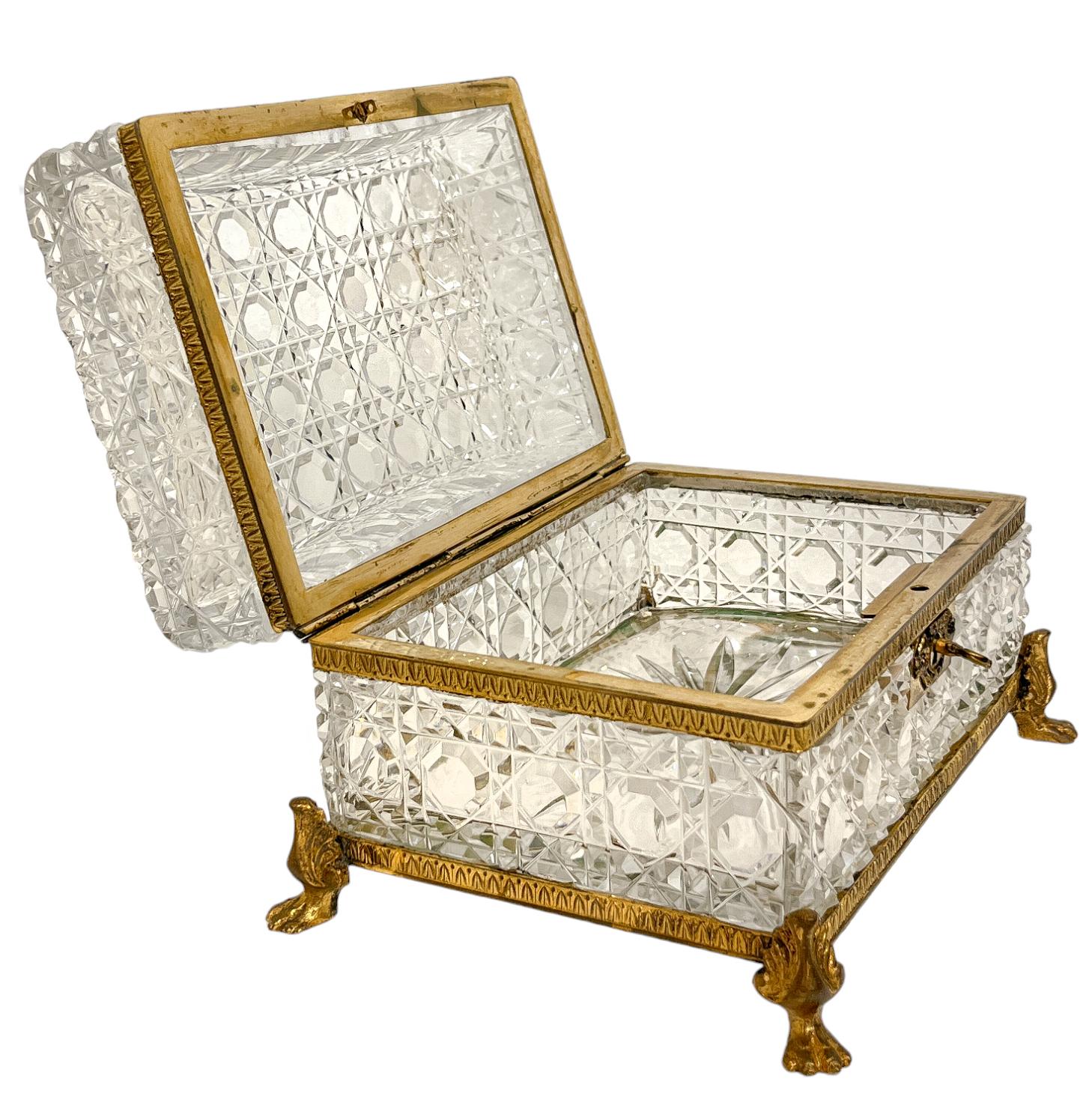 Crystal Casket with Key Att. to Baccarat For Sale at 1stDibs