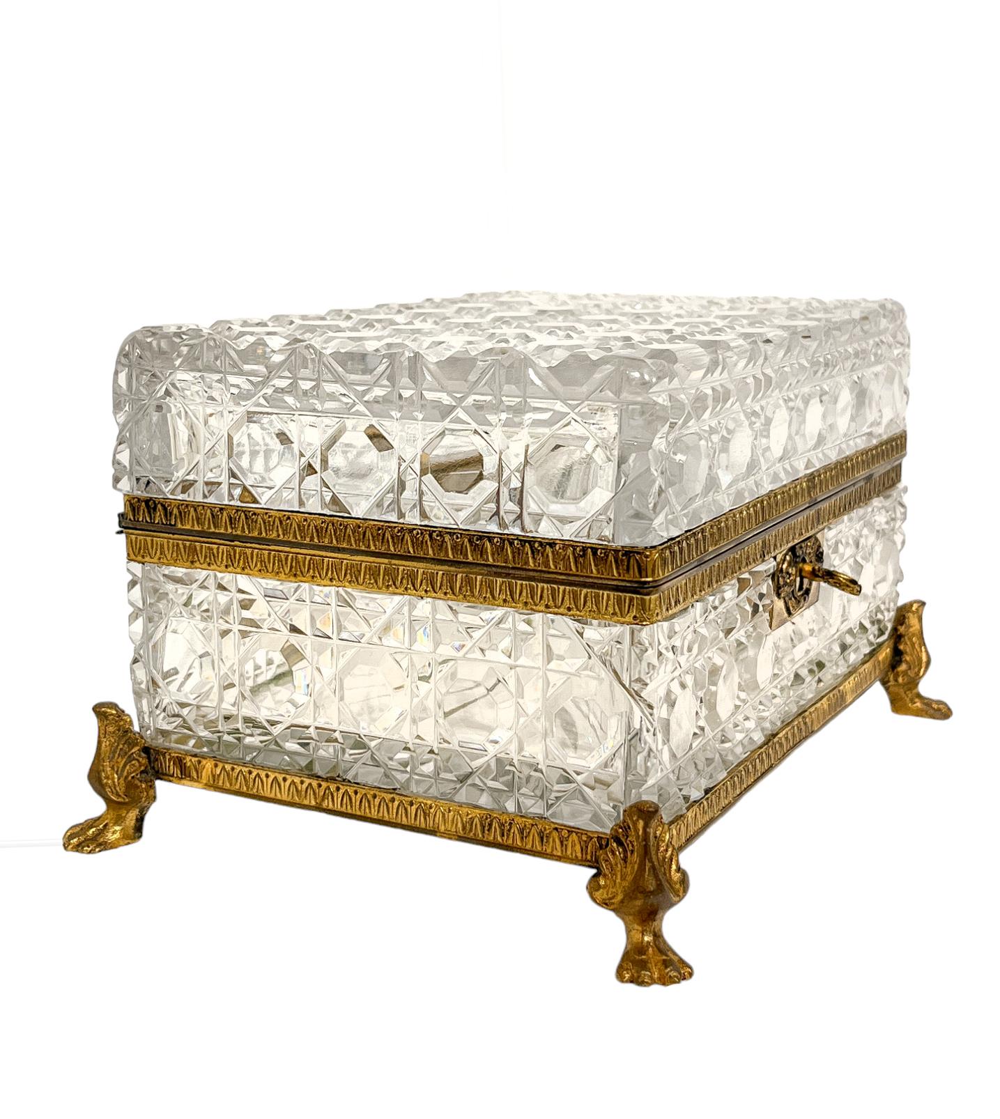 Crystal Casket with Key Att. to Baccarat For Sale at 1stDibs