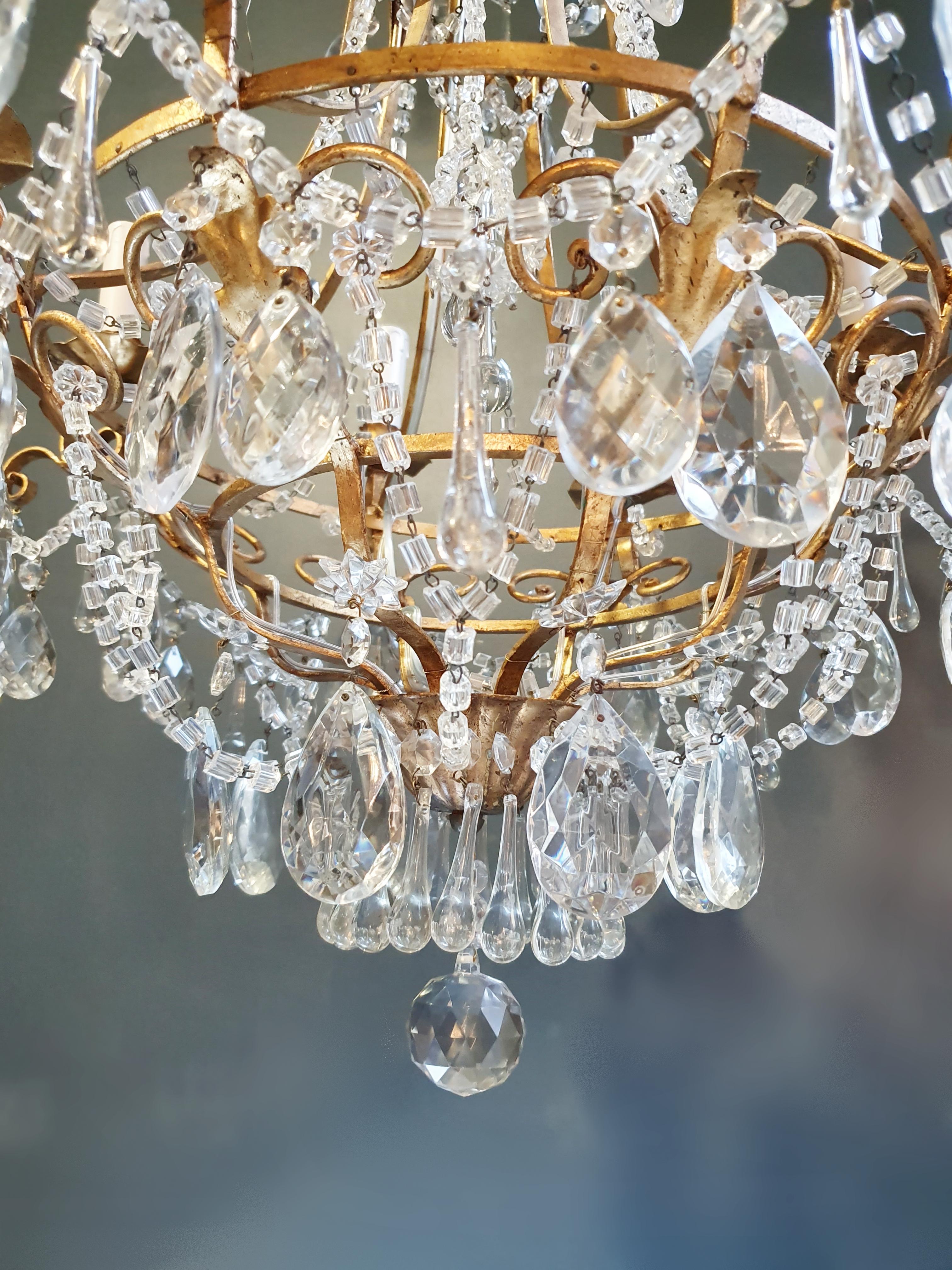 Crystal Chandelier Antique Crystal Lustre Ceiling Lamp Rarity ...