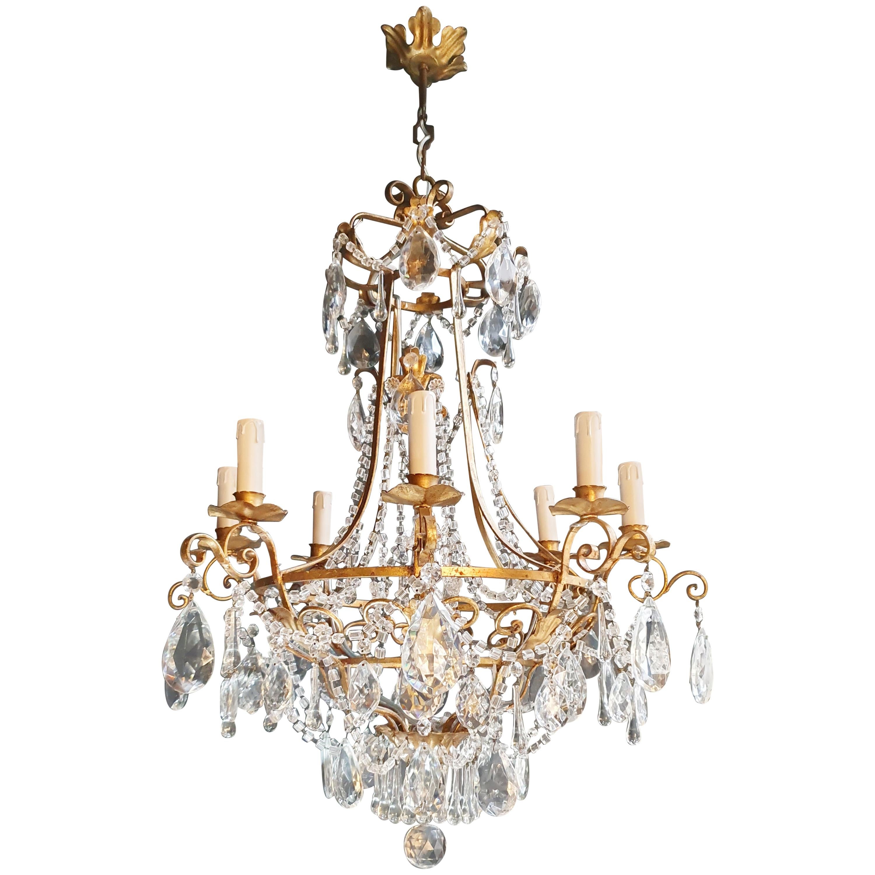 Crystal Chandelier Antique Crystal Lustre Ceiling Lamp Rarity ...