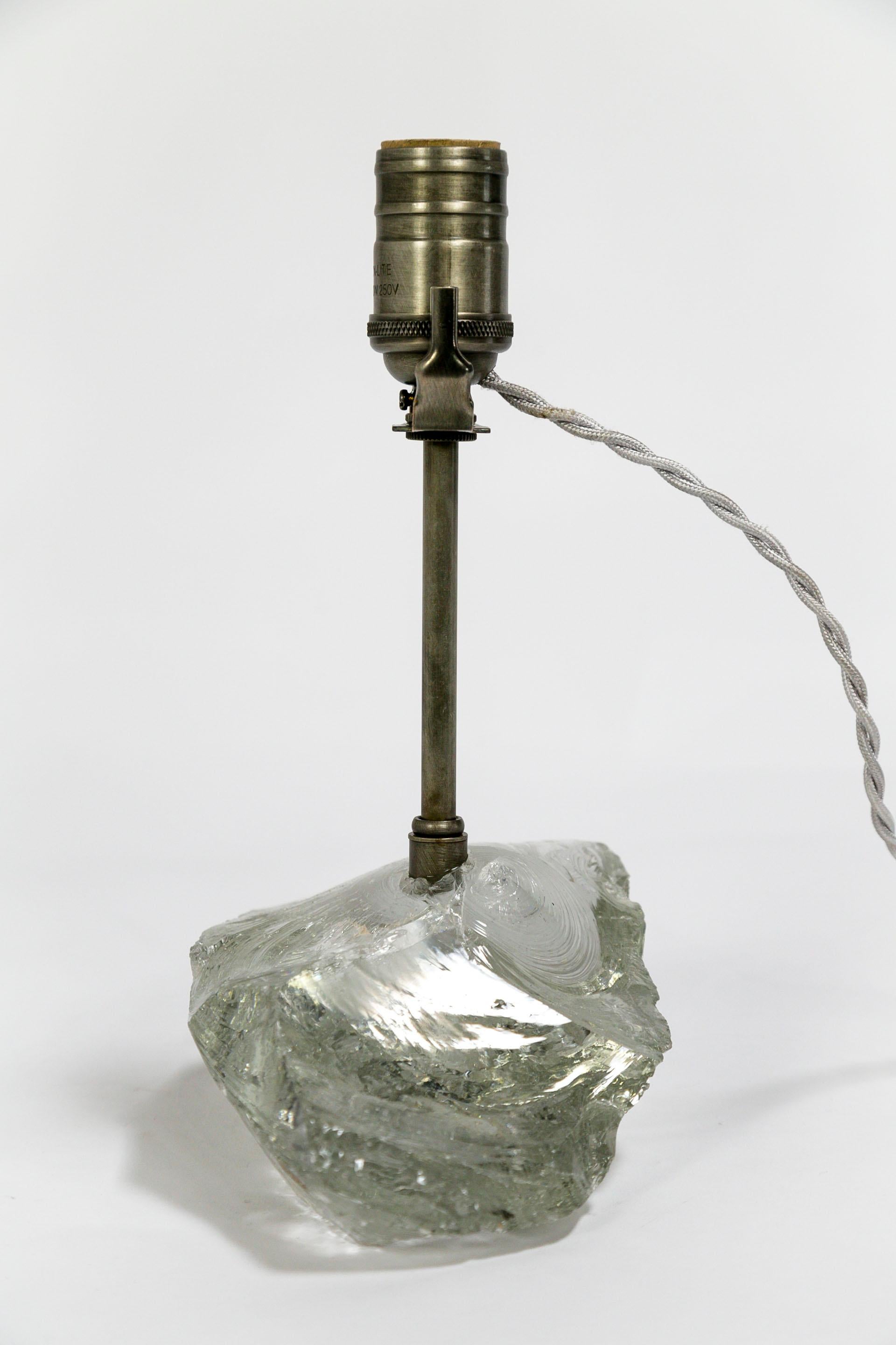 Crystal Clear Cullet Glass Lamp For Sale at 1stDibs | crystal clear lamps