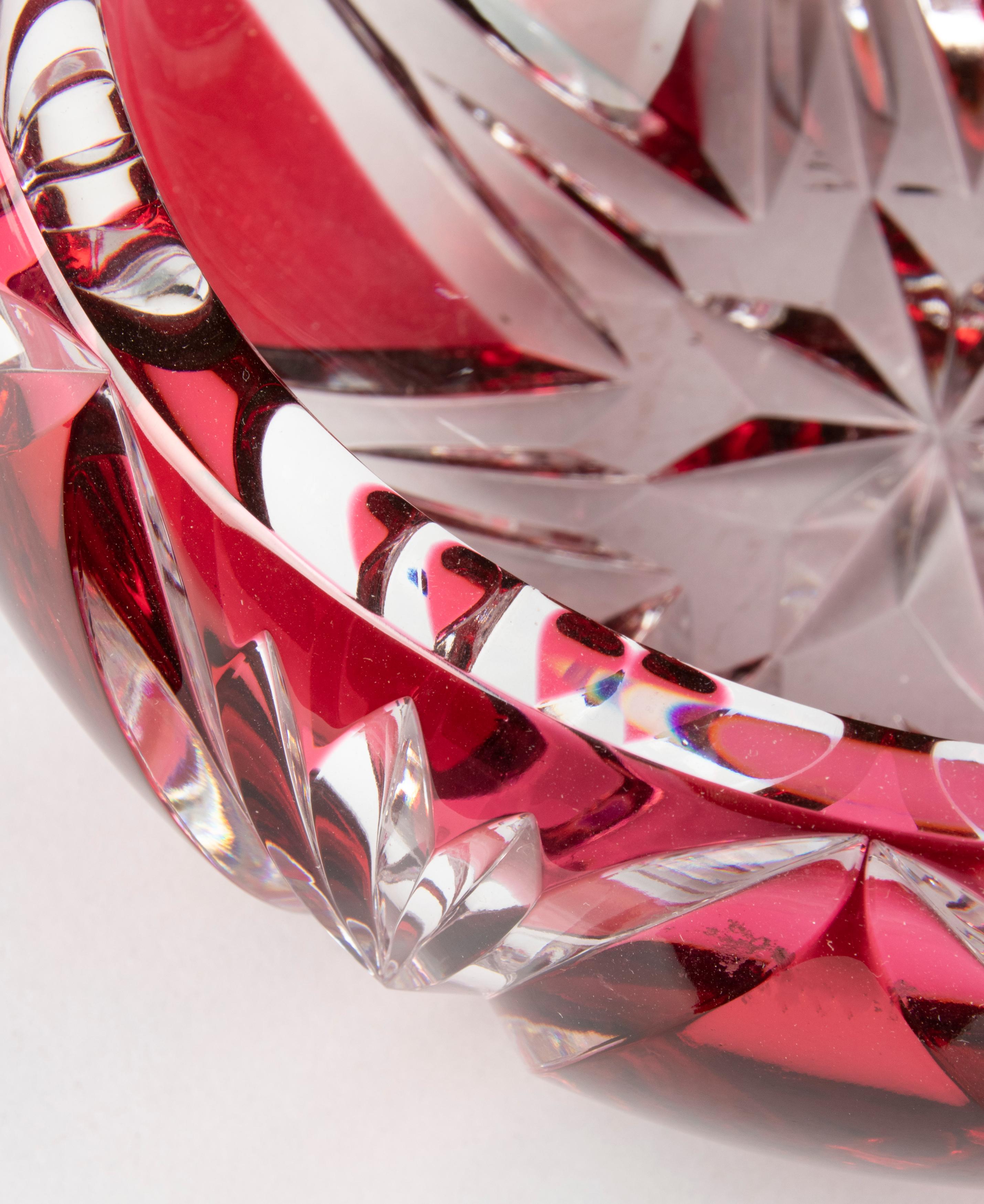 Crystal Cut Red Bowl by Val Saint Lambert at 1stDibs | val saint ...