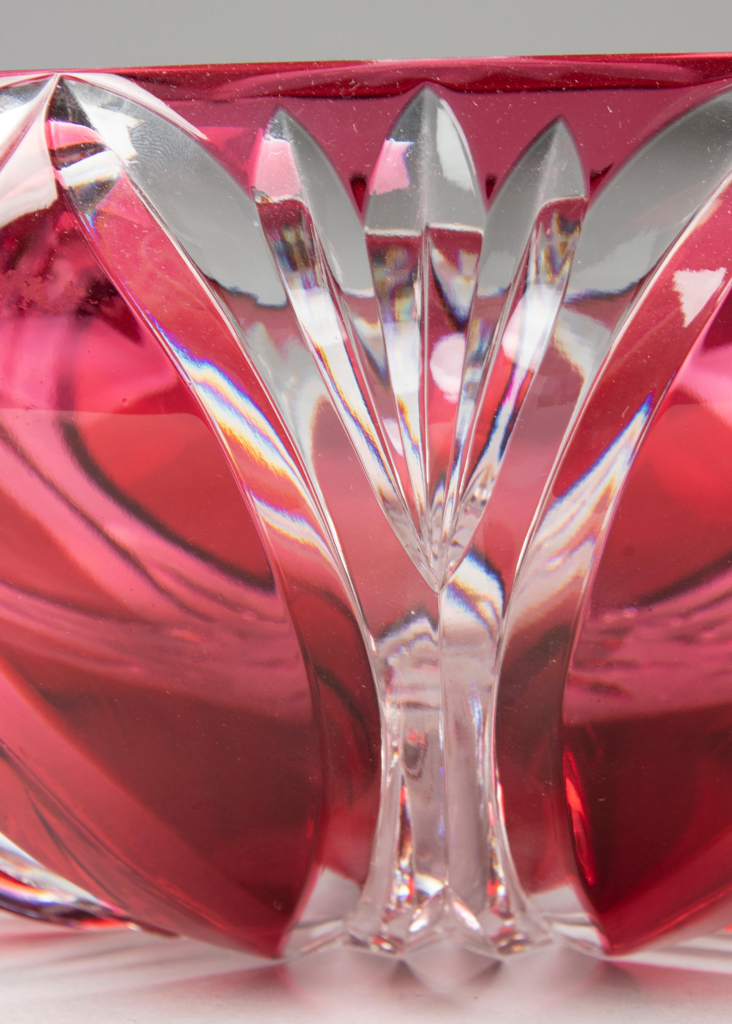 Crystal Cut Red Bowl by Val Saint Lambert at 1stDibs | val saint ...