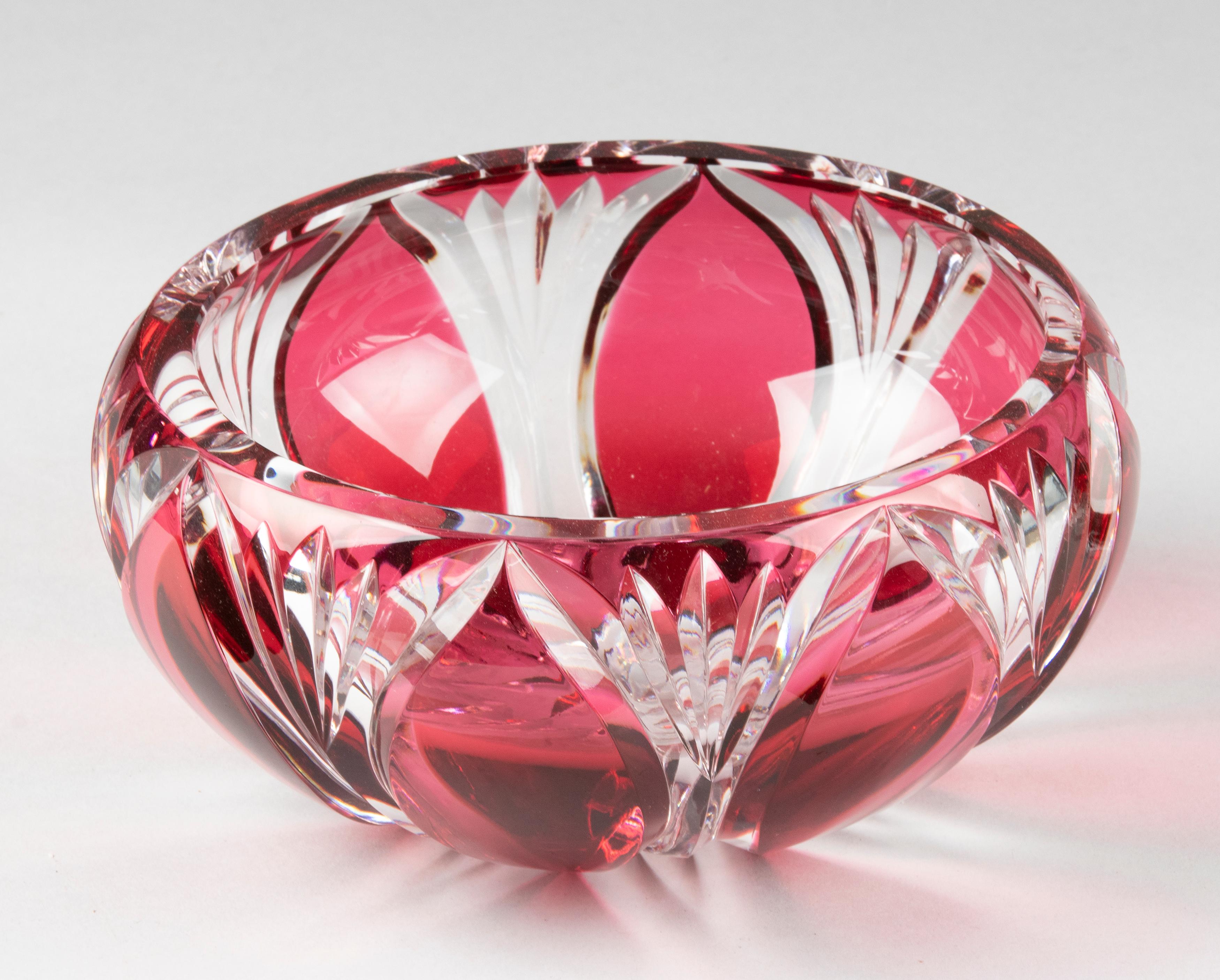 Crystal Cut Red Bowl by Val Saint Lambert at 1stDibs | val saint ...