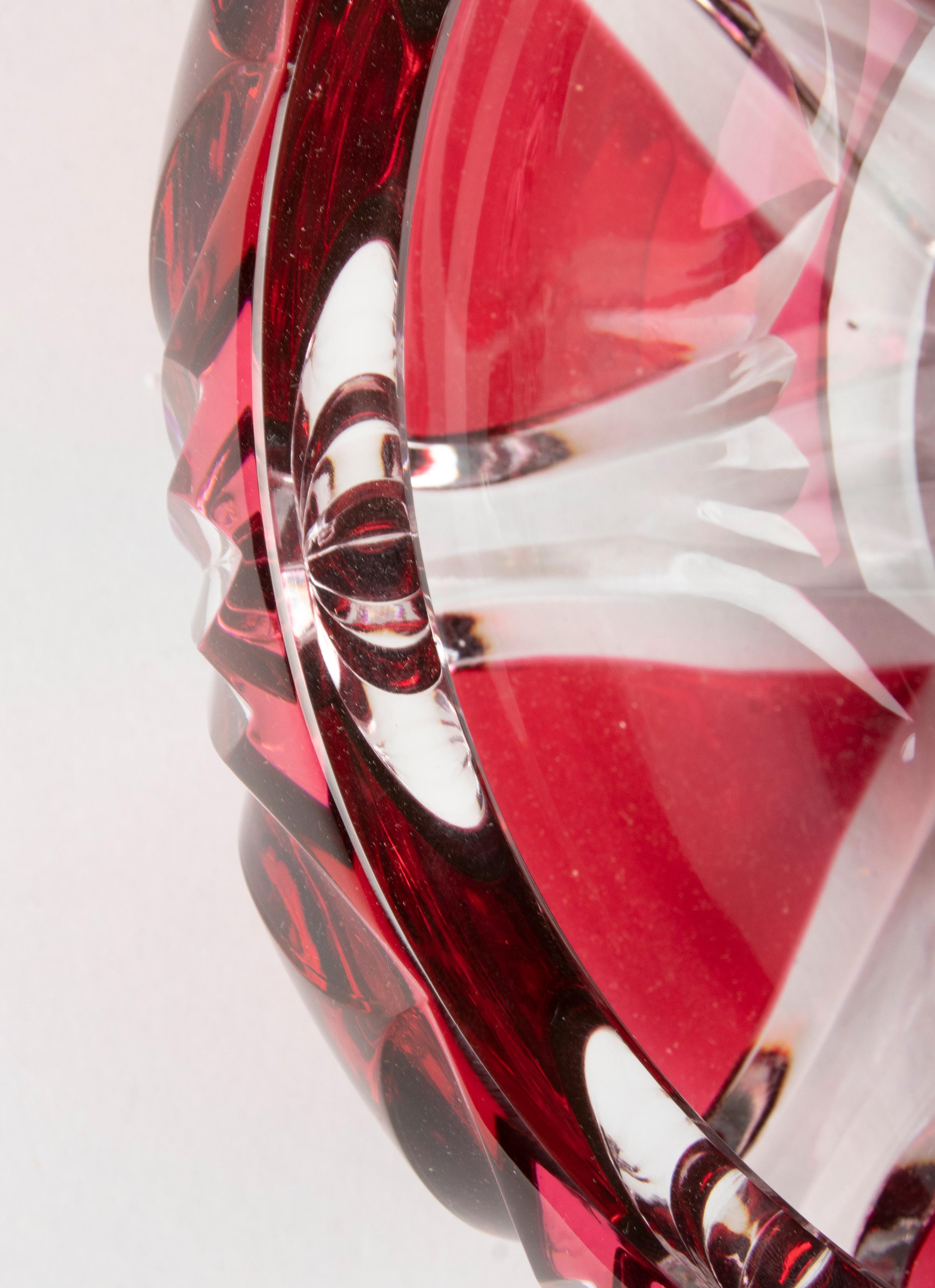 Crystal Cut Red Bowl by Val Saint Lambert at 1stDibs | val saint ...