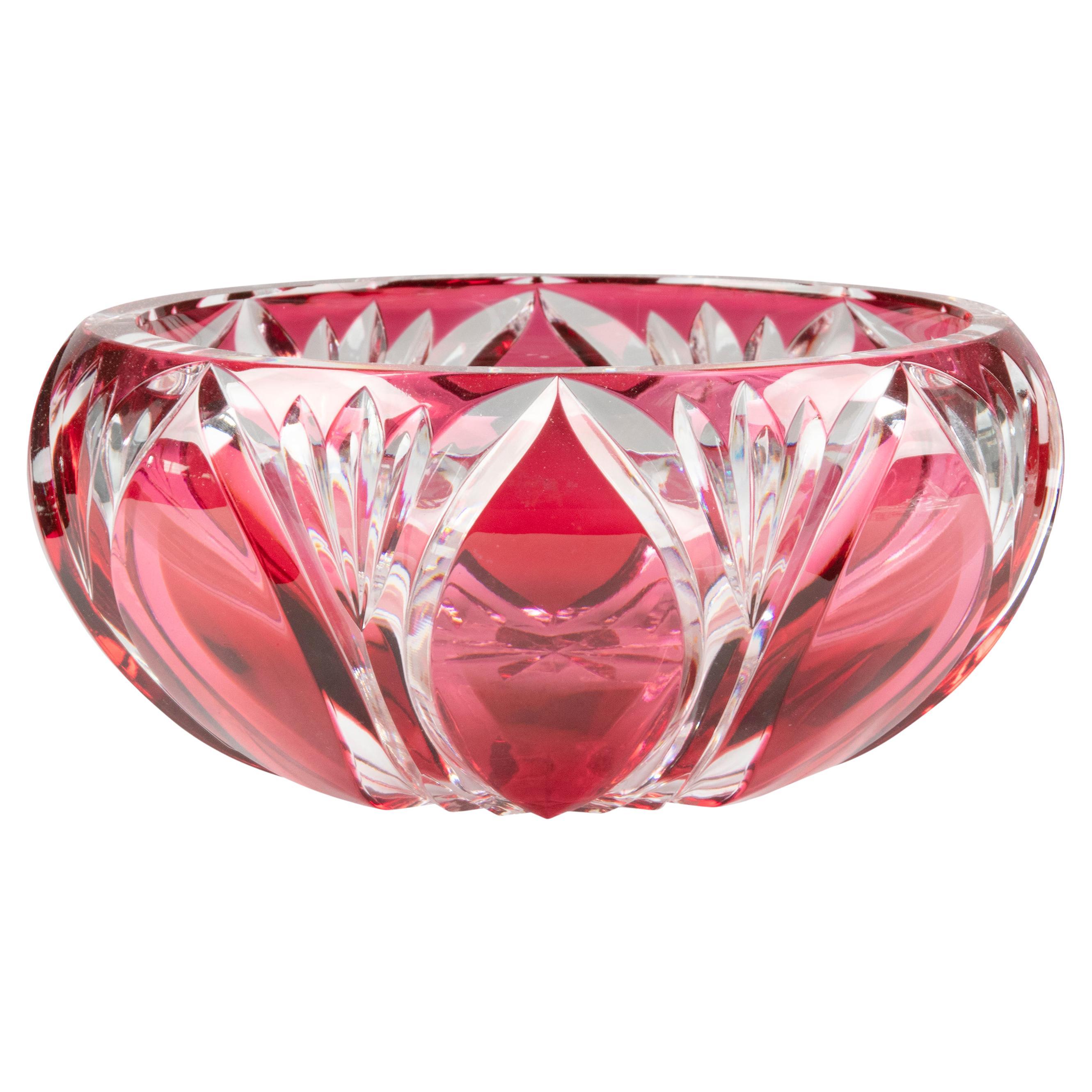 Fine Ruby Red Cut Crystal Bowl by Val St Lambert at 1stDibs