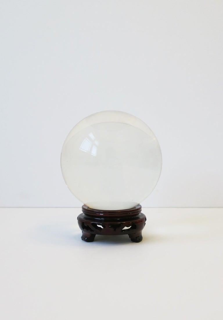 Crystal Ball Sphere with Chinoiserie Base For Sale at 1stDibs