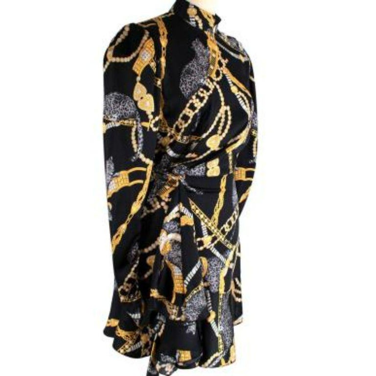 Crystal Embellished Printed Silk Mini Dress For Sale at 1stDibs
