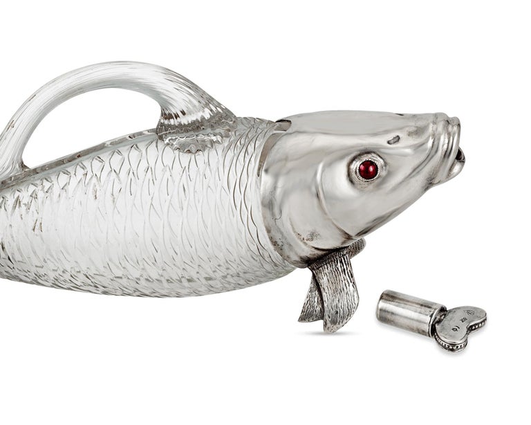 Crystal Fish Claret Jug at 1stDibs