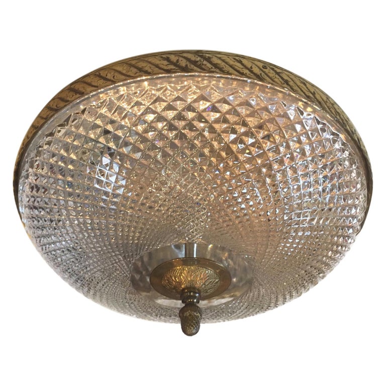 Crystal Flush Mount Fixture at 1stDibs