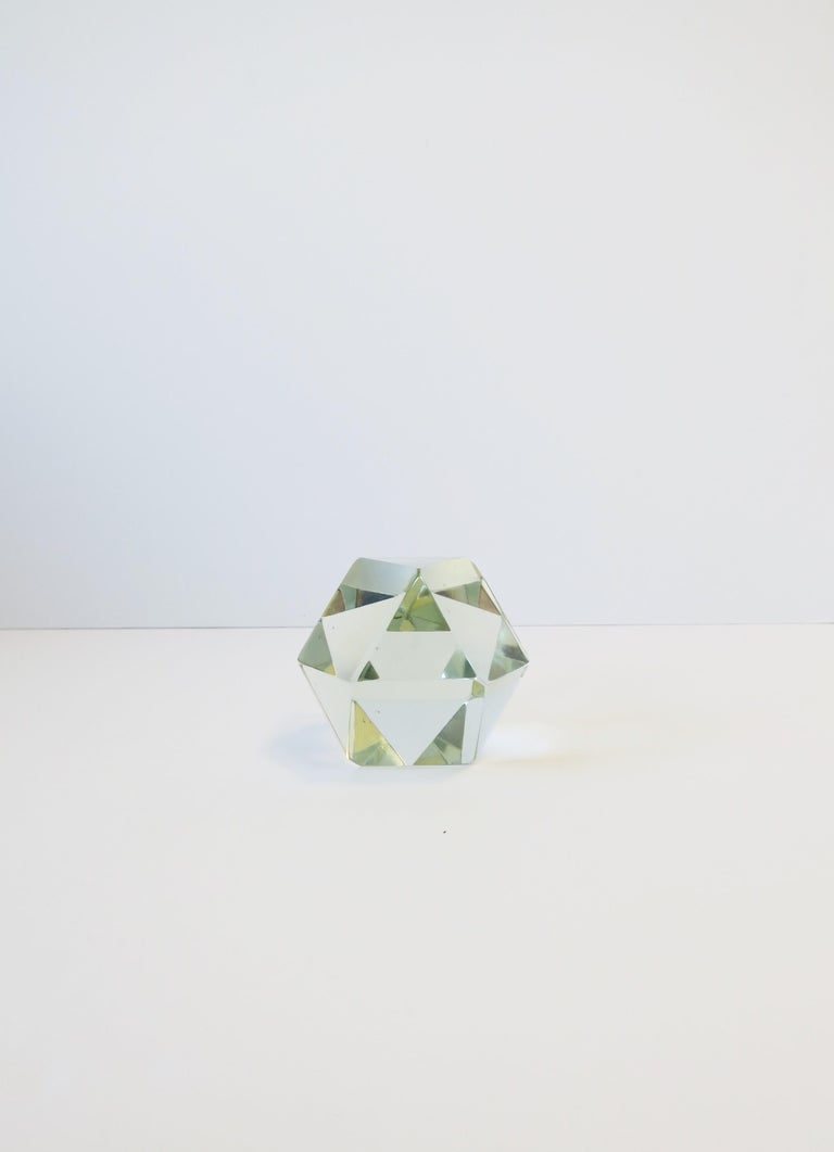 Crystal Geometric Paperweight or Decorative Object For Sale at 1stDibs