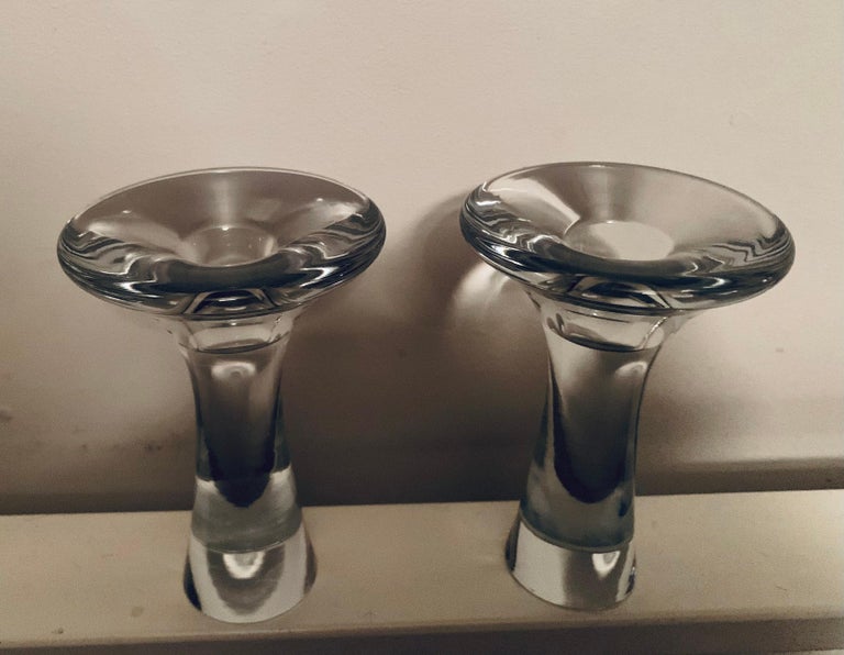 Crystal / Glass Candlest, 3412. Design, Tapio Wirkkala, Iittala. 1952 ...