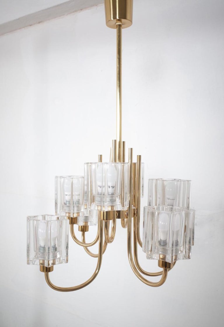 Crystal Glass Chandelier from Peill and Putzler, 1970s For Sale at 1stDibs