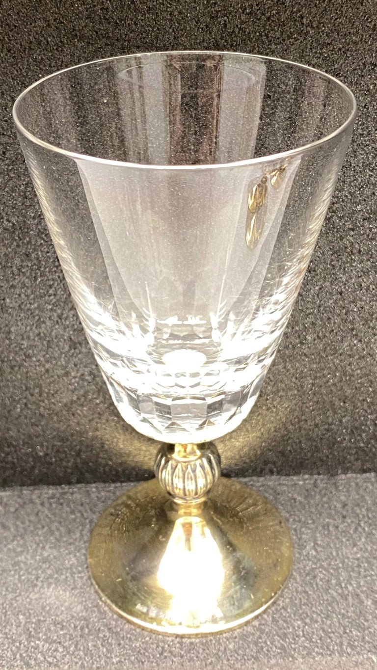 Crystal Glass Gold-Plated Sterling Stem, Vintage Estate from Austria ...