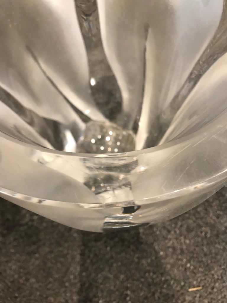 Crystal Glass Polished and Frosted "Ingrid" Vase by Lalique For Sale at ...
