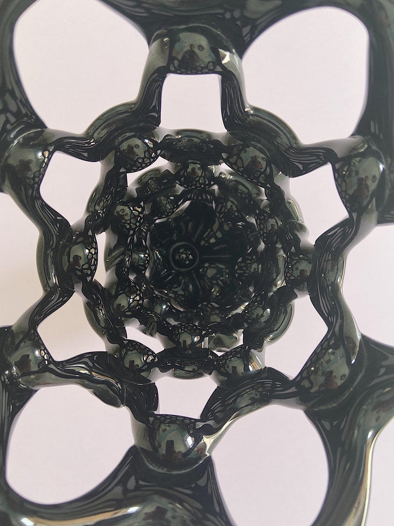 Crystal Glass Vase Sculpture by Mario Cioni and C For Sale at 1stDibs