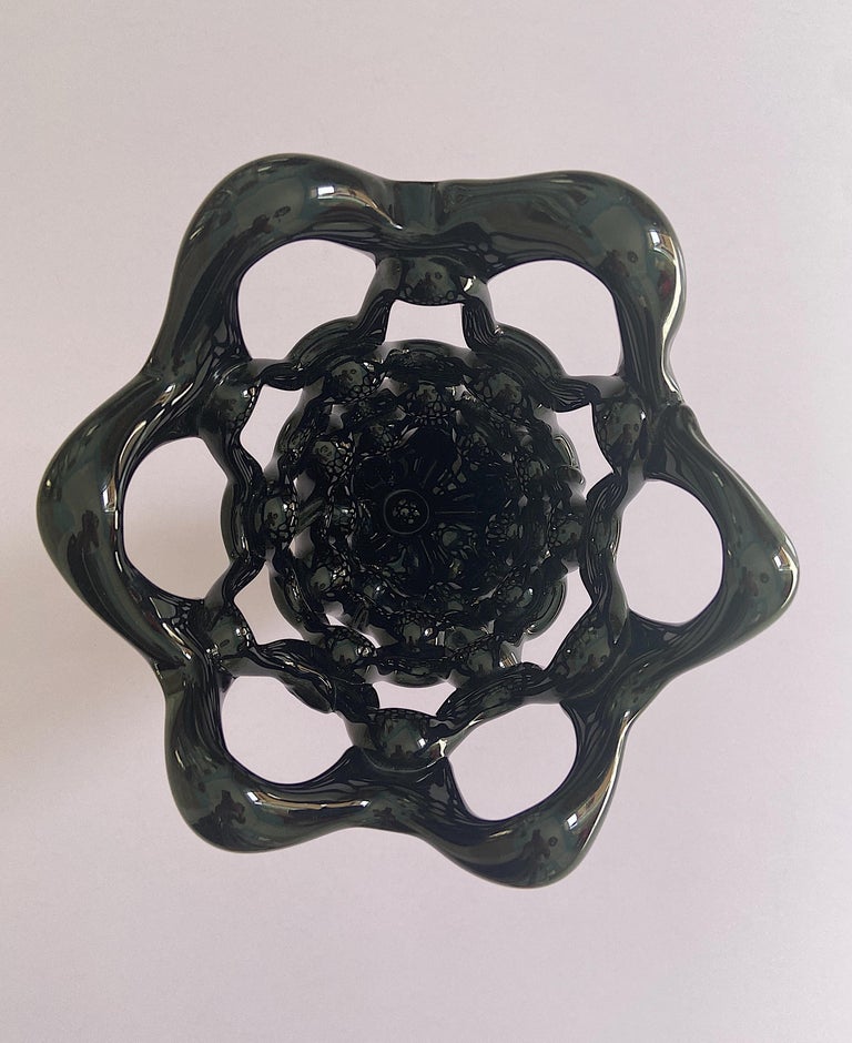 Crystal Glass Vase Sculpture by Mario Cioni and C For Sale at 1stDibs