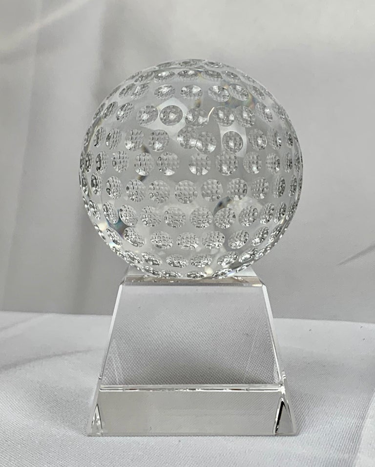 Crystal Golf Ball on Crystal Stand-Two Part For Sale at 1stDibs