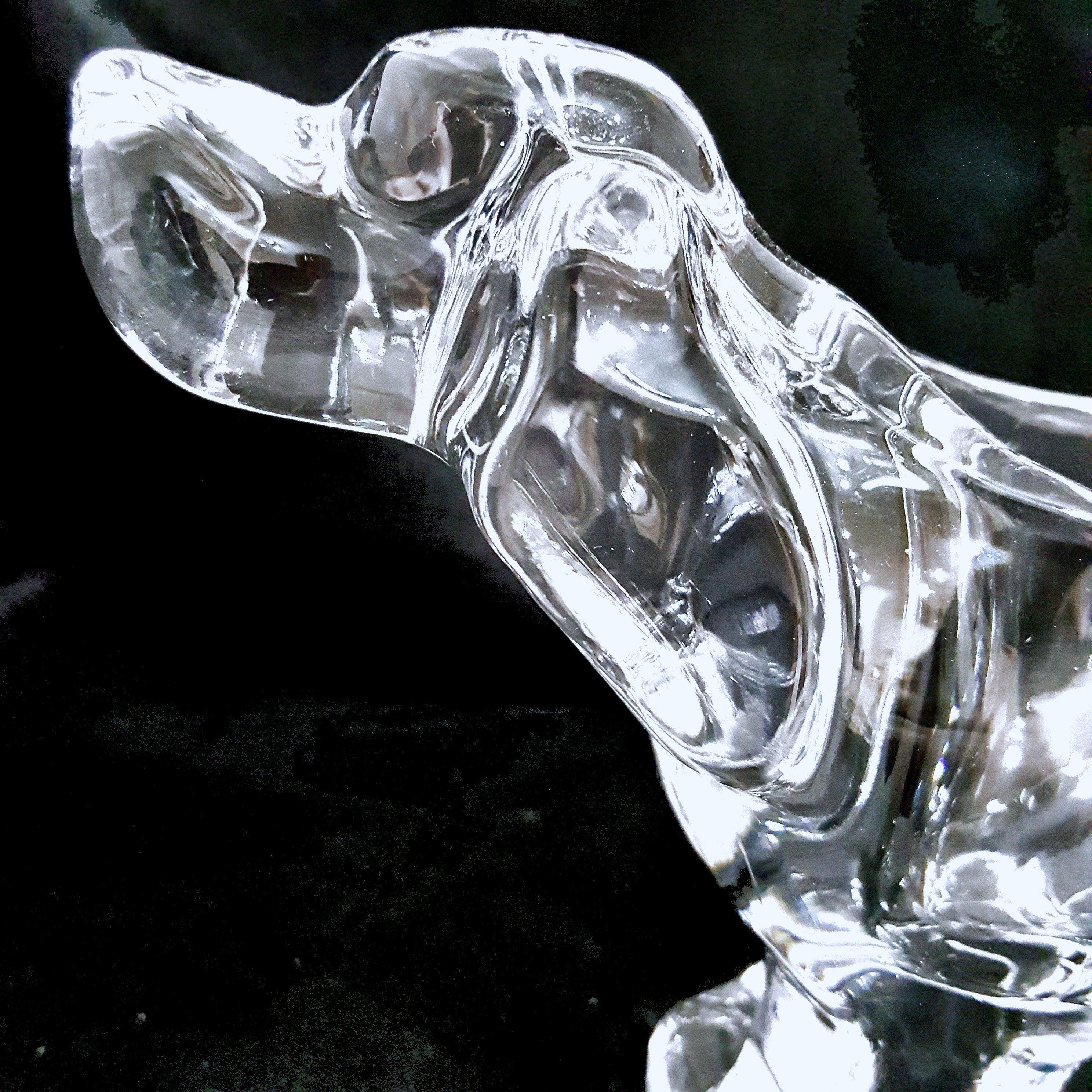 Crystal Hound Dog Functional Sculpture - Bowl For Sale at 1stDibs