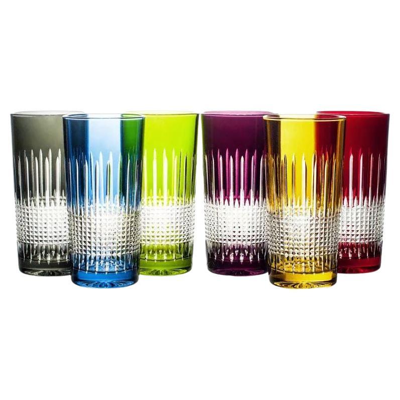 Crystal Lead Long-Drink Glasses Mix (set of 6) - Hand made For Sale at ...