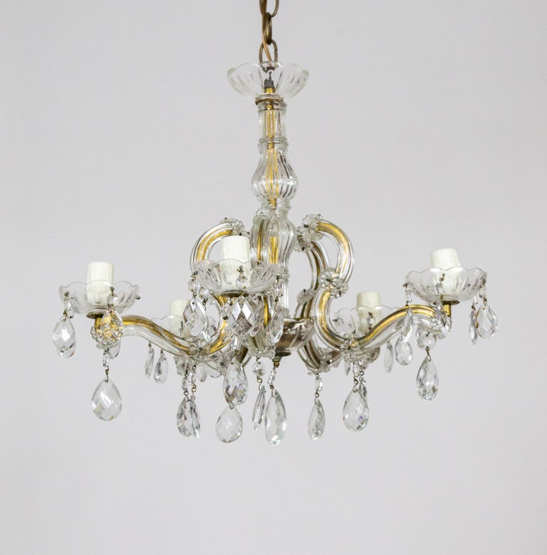 Crystal Maria Theresa 5-Light Chandelier For Sale at 1stDibs